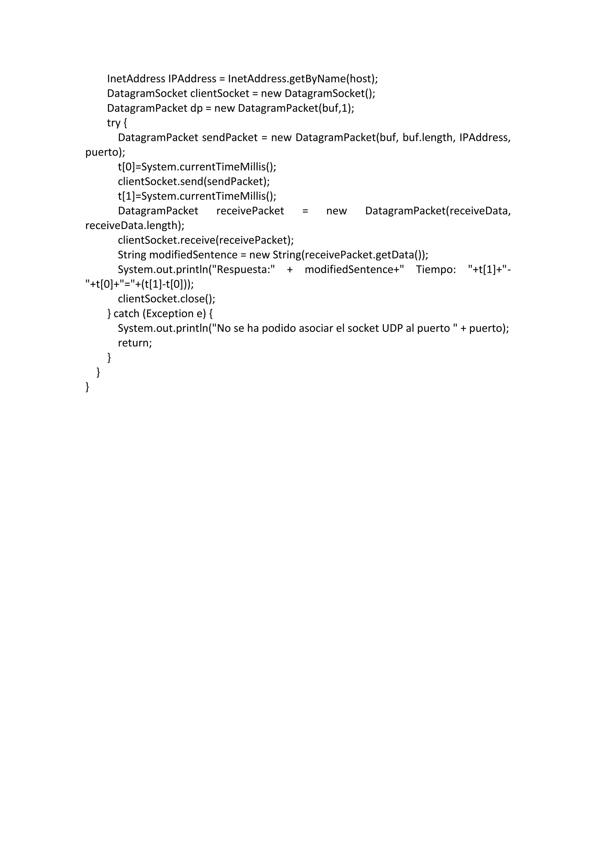 Practica cliente servidor java | PDF