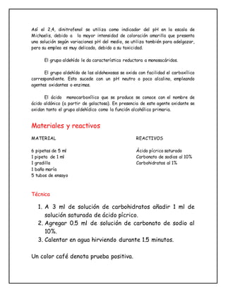 Practica de aceves carbohidratos | DOCX