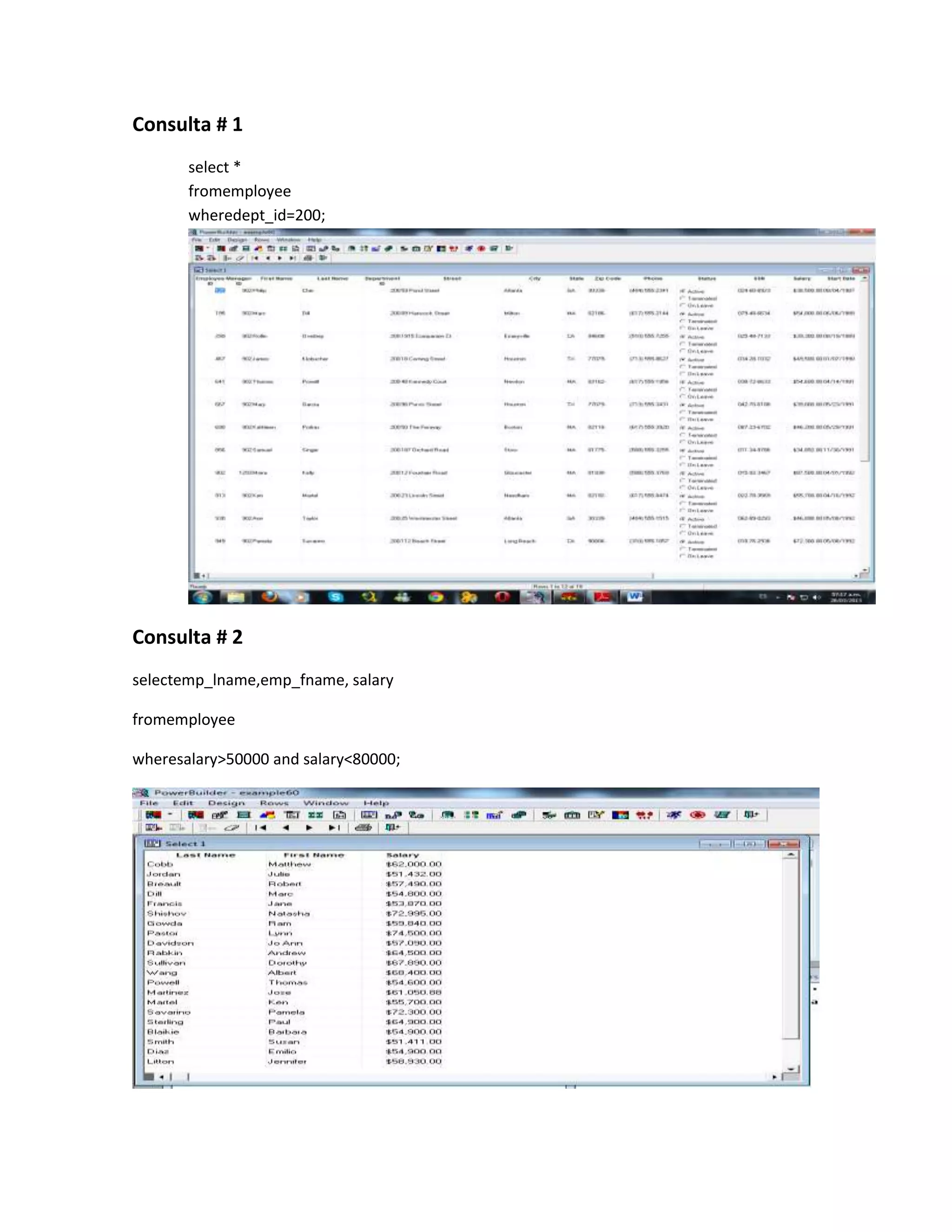 Practica de base de datos sql | PDF