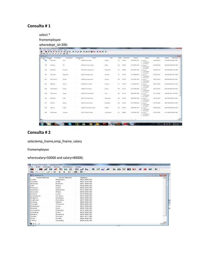 Practica de base de datos sql | PDF