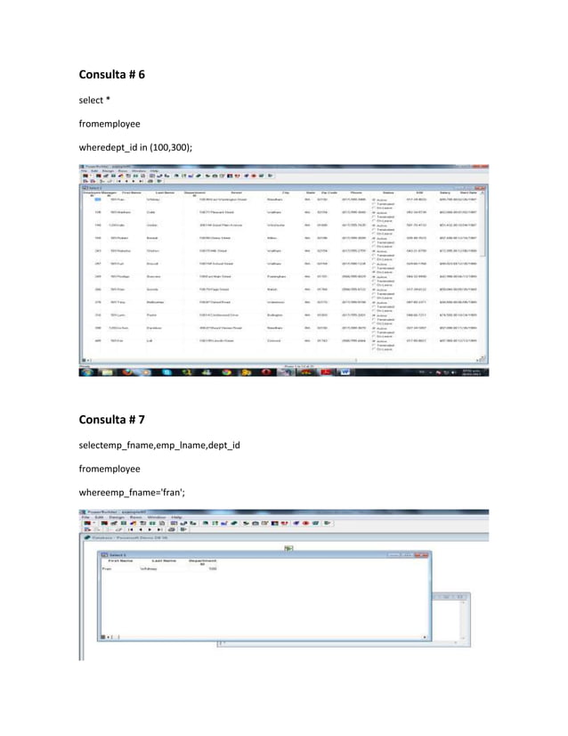 Practica de base de datos sql | PDF