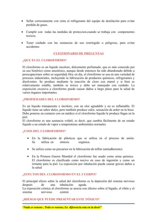 Practica de cloroformo | DOC