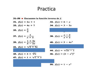 Practica de funciones inversas | PPTX