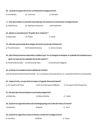 Hojas de Practica de la cultura Grecia docx | DOCX