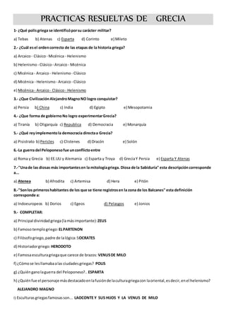Hojas de Practica de la cultura Grecia docx | DOCX