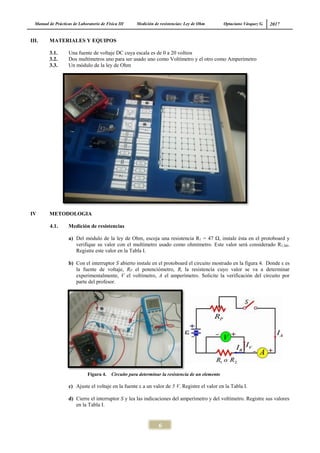 MEDICIÓN DE RESISTENCIA: LEY DE OHM | PDF