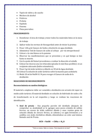 PRACTICA DE TOXICOLOGIA 1 | DOCX