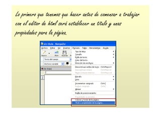 Practica con el editor Kompozer | PDF