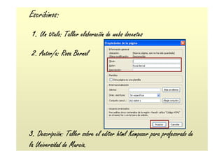 Practica con el editor Kompozer | PDF