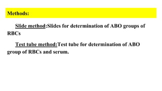 Practical 14 blood groups | PPTX