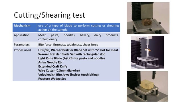 texture analyzer and its accessories | PPTX