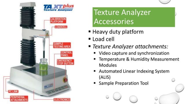 texture analyzer and its accessories | PPTX