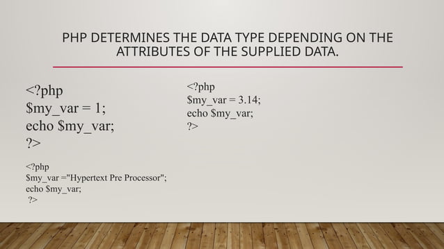 data type in php and its introduction to use | PPT
