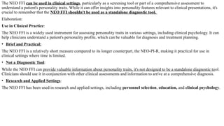 Aim: To assess personality using NEO-FFI | PPTX
