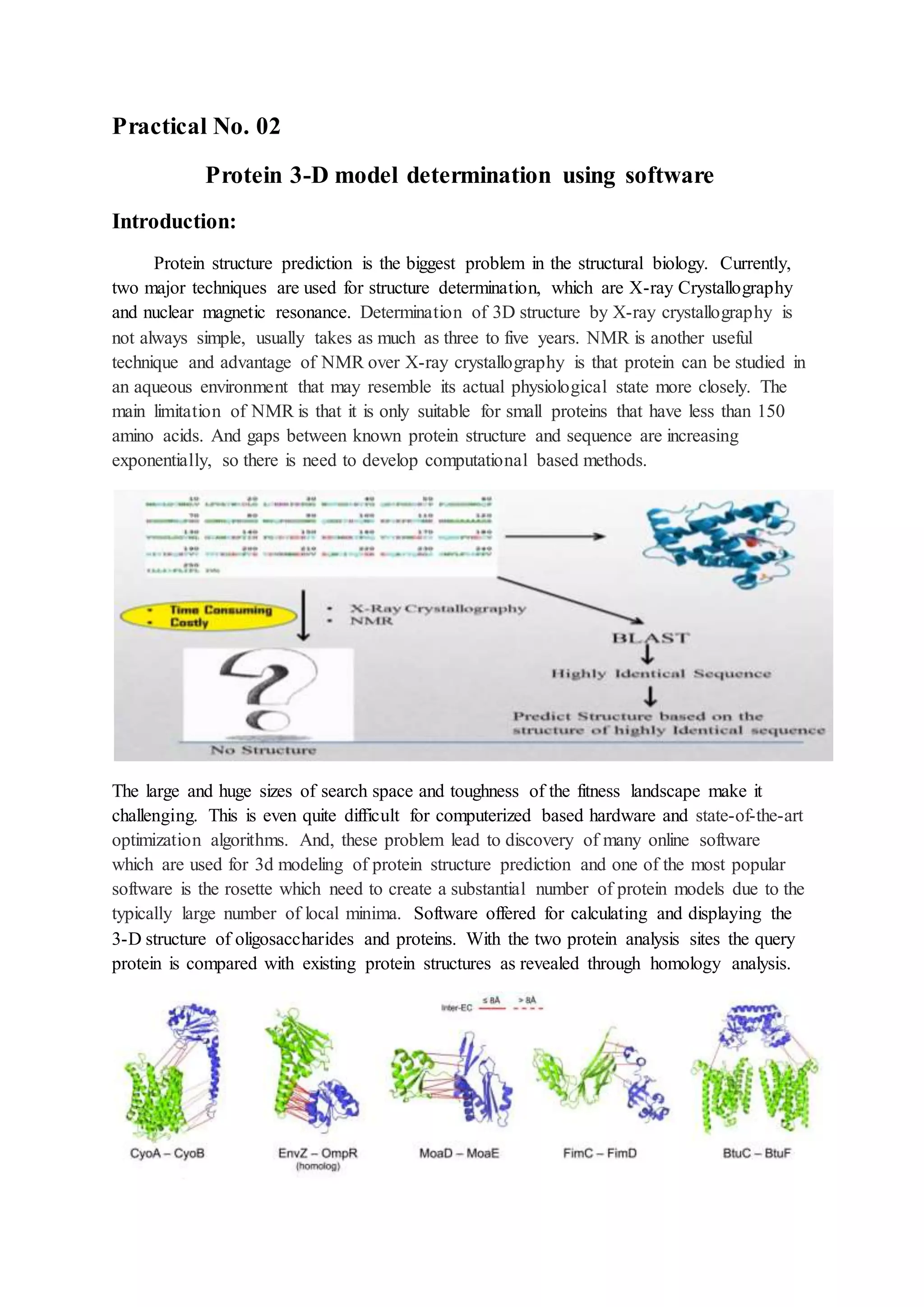 Proteomics Practical (NMR and Protein 3D software | DOCX