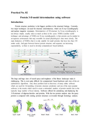 Proteomics Practical (NMR and Protein 3D software | PDF