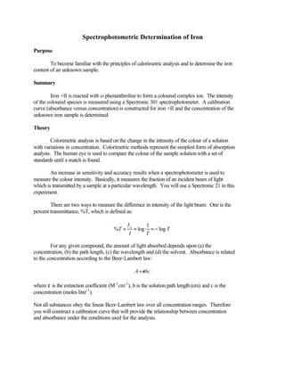 5. To determine the amount of Fe(II) and Fe(III) in a mixture using 1 ...