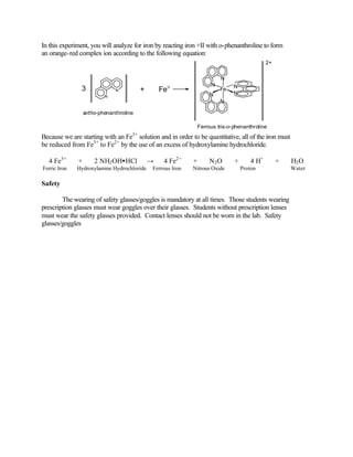 5. To determine the amount of Fe(II) and Fe(III) in a mixture using 1 ...