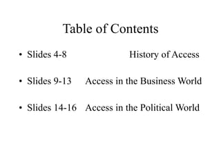 Practical Applications Of Access | PPT