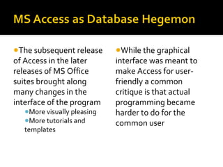 Practical Applications Of Access | PPT