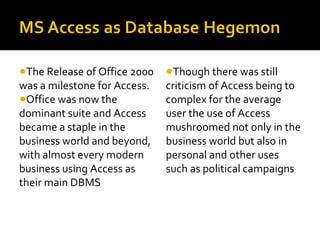 Practical Applications Of Access | PPT