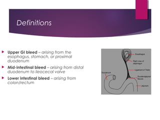 emergency approach & management of lower gastrointestinal bleed | PPT