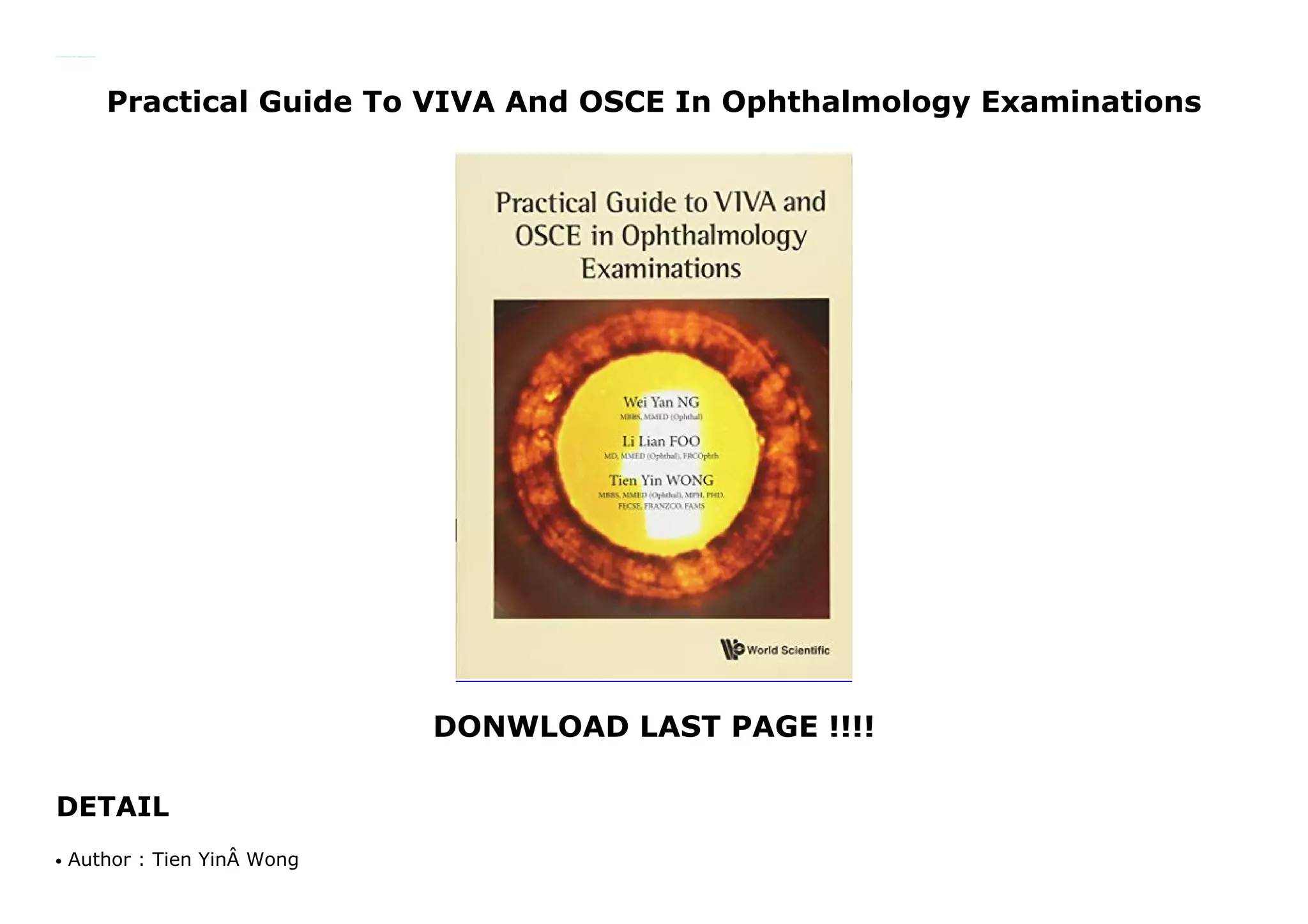 Practical Guide To VIVA And OSCE In Ophthalmology Examinations | PDF