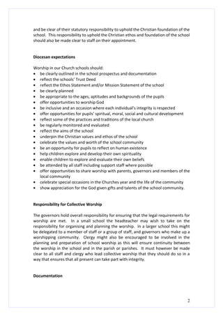 Practical Guidelines to support collective worship | DOC | Christianity ...