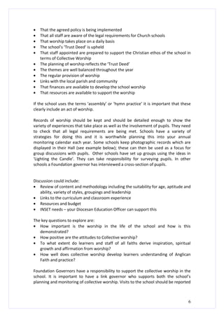 Practical Guidelines to support collective worship | DOC | Christianity ...