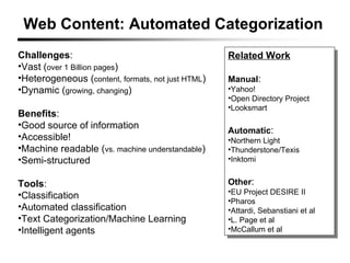 Practical Issues for Automated Categorization | PPT