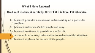 Importance of Research in Daily Lives PR1 | PPTX