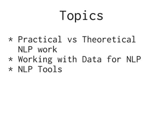 Aspects of NLP Practice | PPT