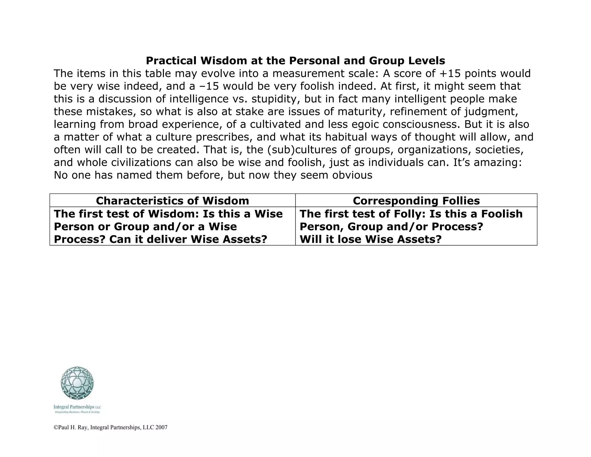 Practical Wisdom Table Lg | PPT