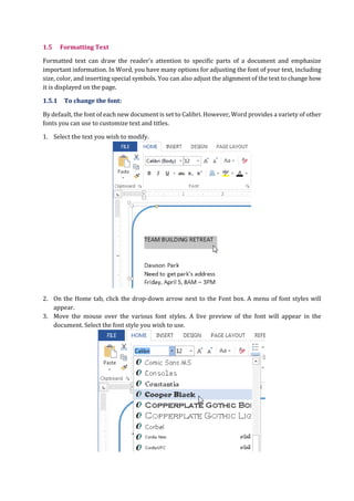 Microsoft Word Basic Features | PDF