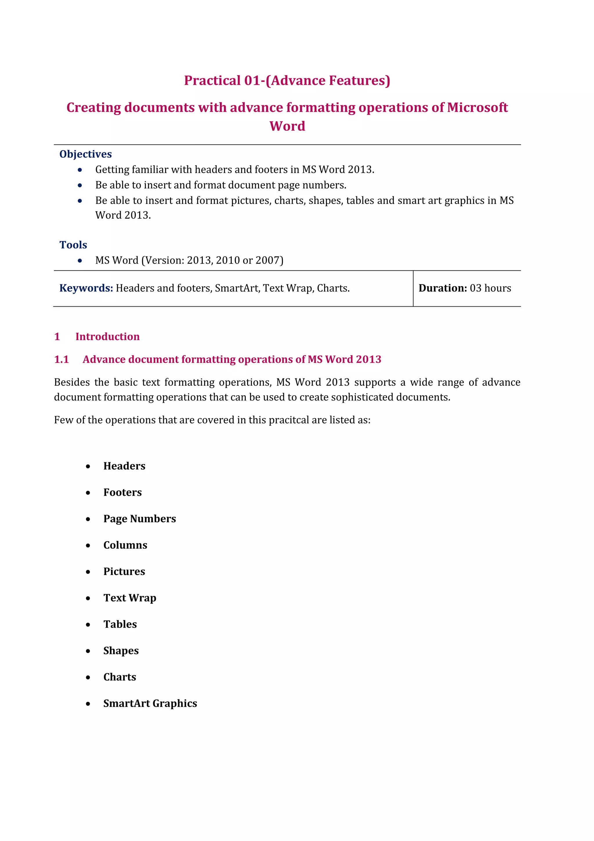 Microsoft Word Advance Features | PDF