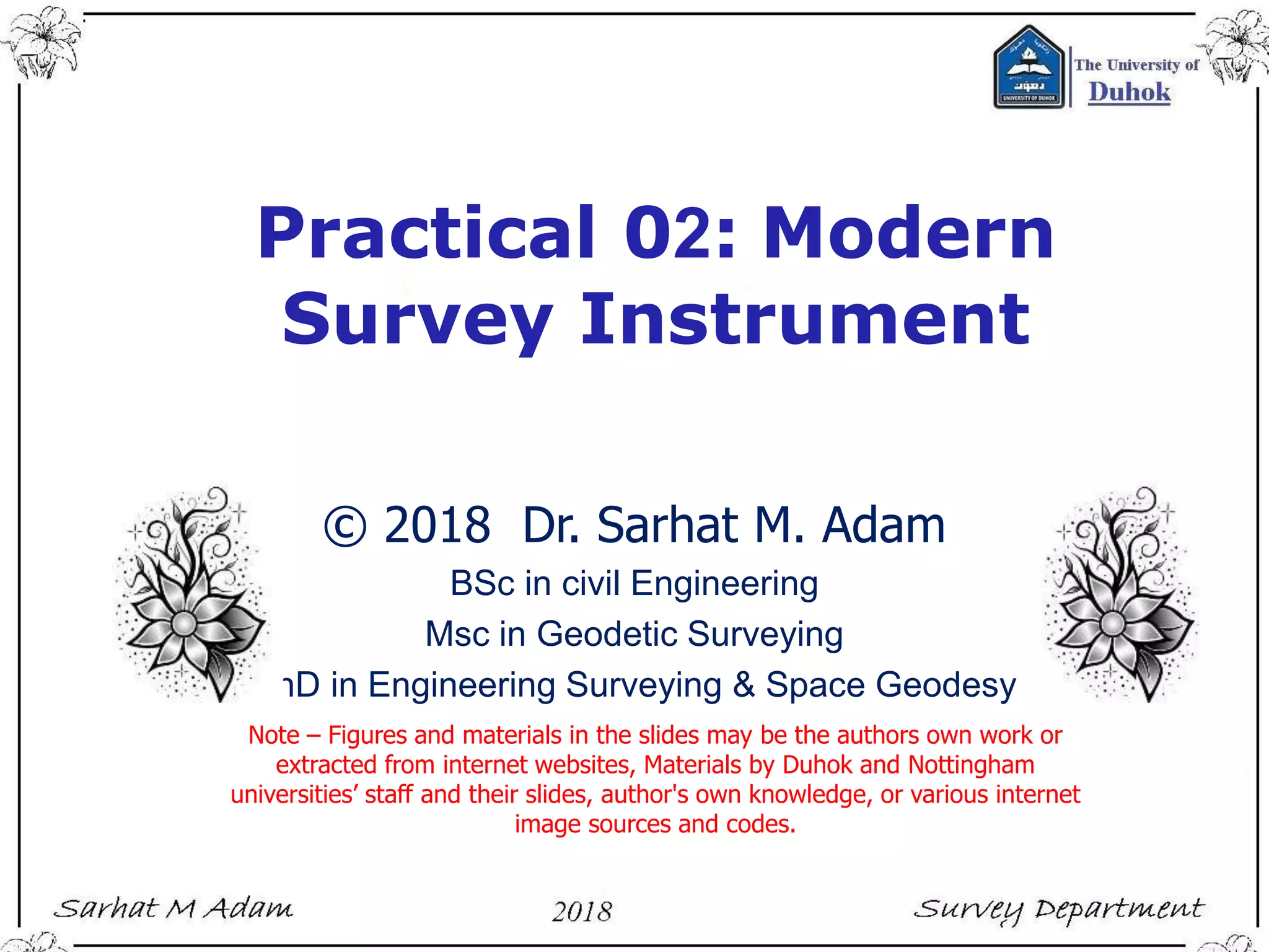 Practical 02: Modern Survey Instrument | PPT