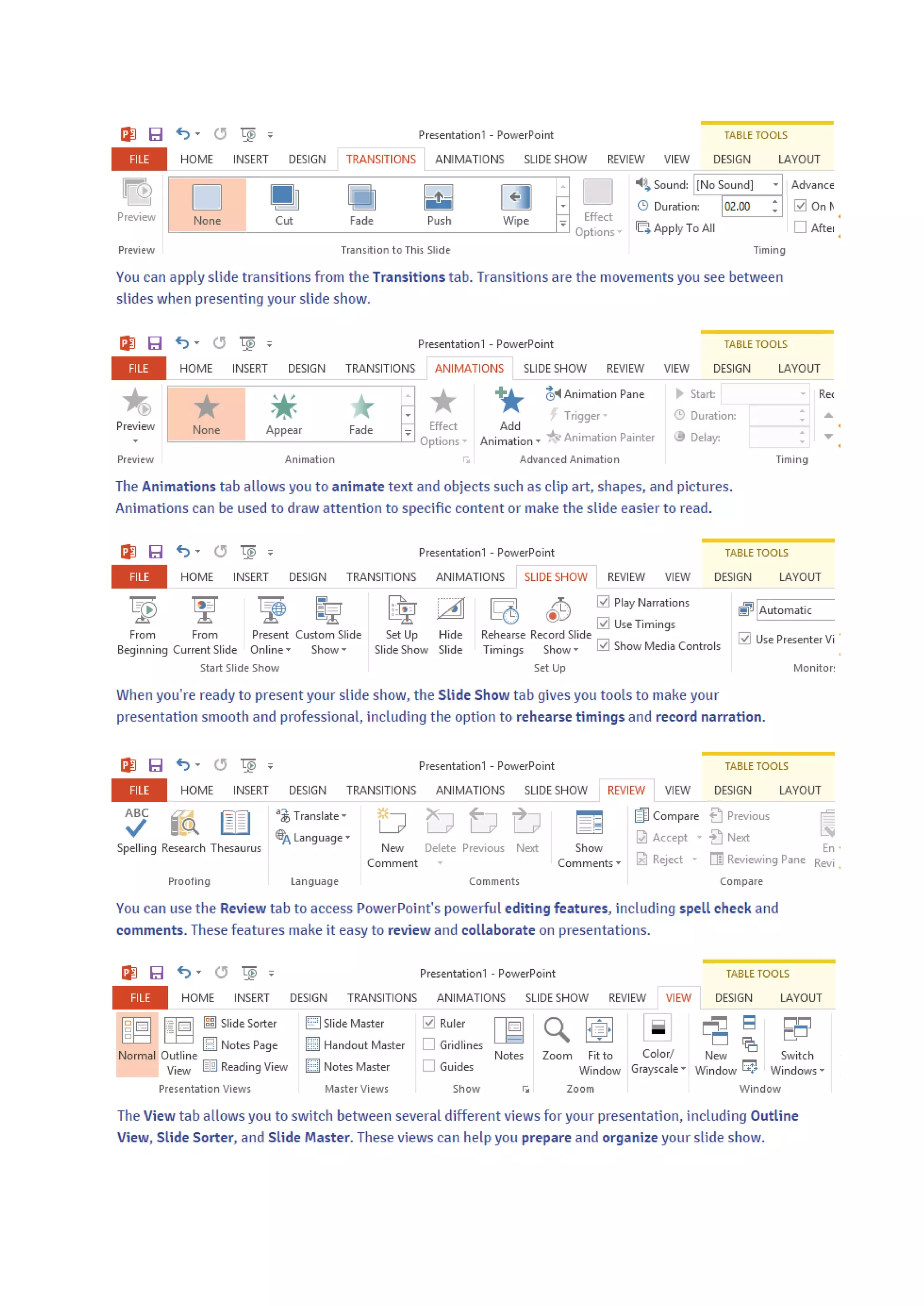 Microsoft PowerPoint Basic features | PDF