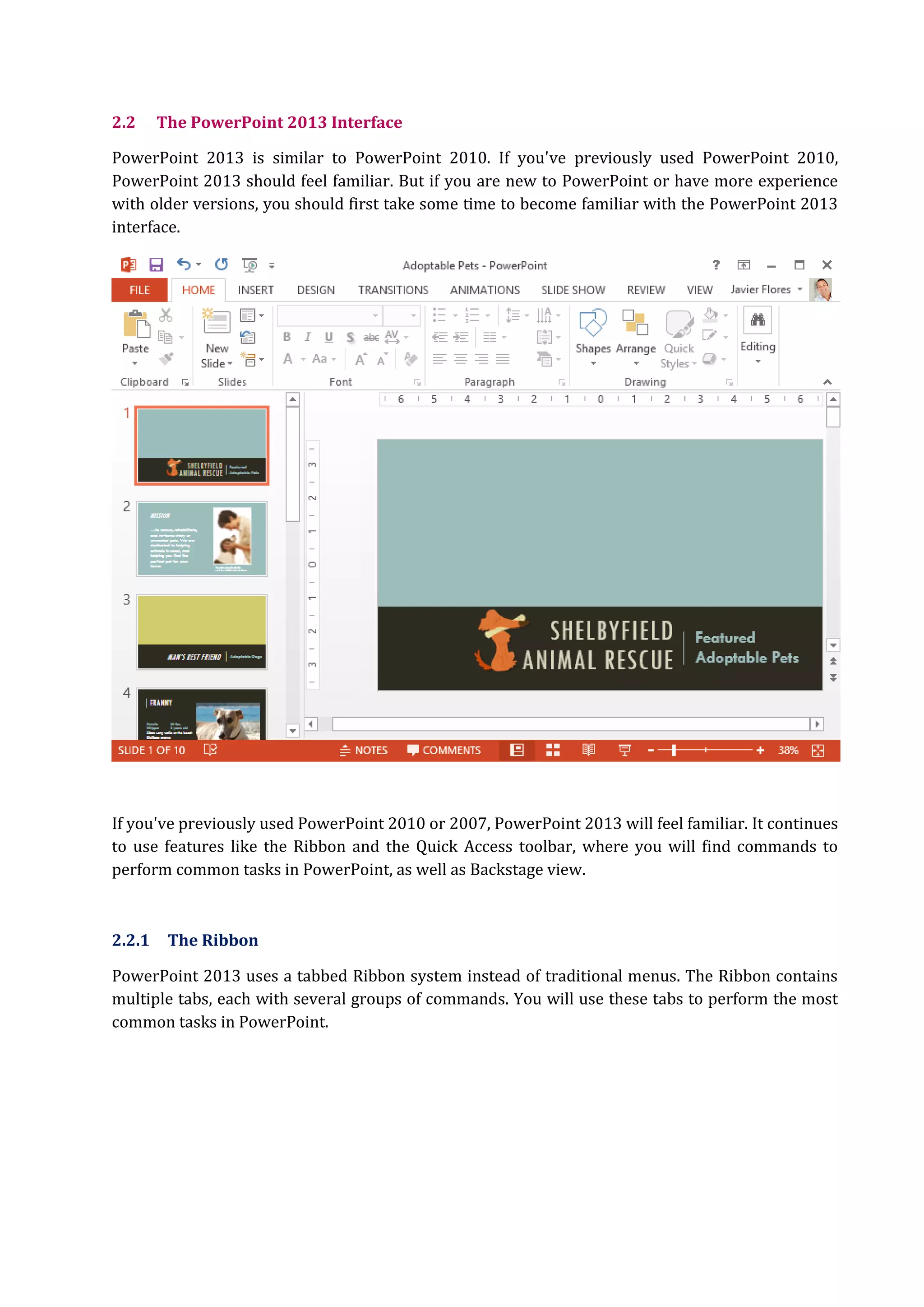 Microsoft Powerpoint Ribbon