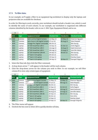 Microsoft Excel Advanced Features | PDF