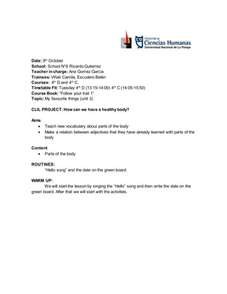 Practical 12 lesson plan 6 | PDF