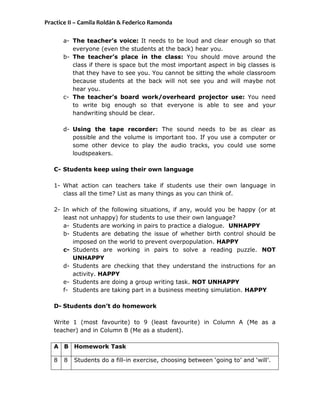 Practical N° 13 "Classroom Management" | DOC