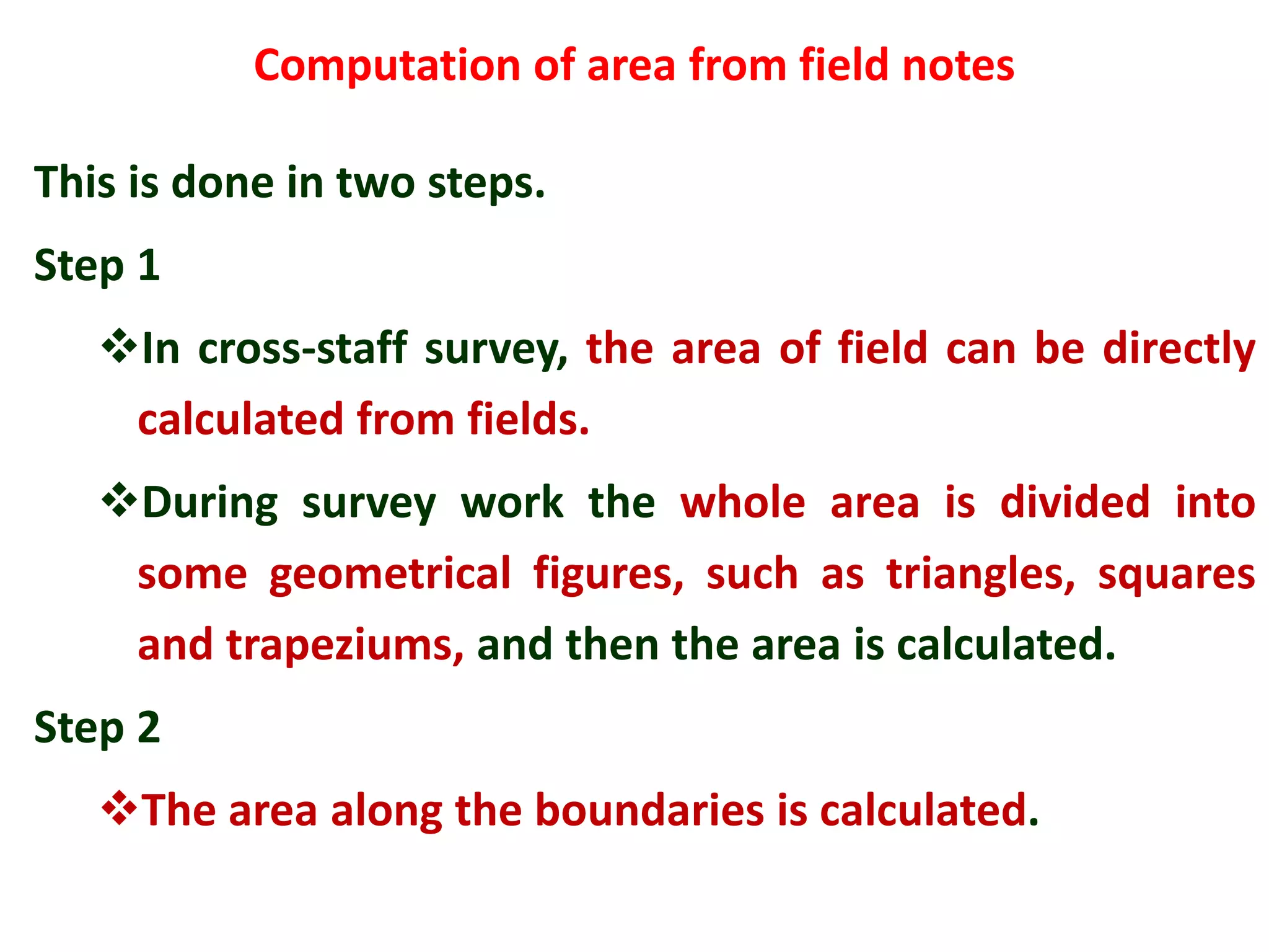 Practical 2 Chain and Compass Surveying - Computation of areas.ppt