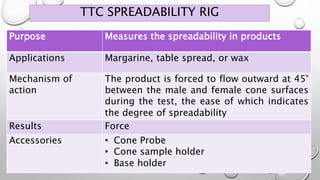 Texture analyzer and its accessories | PPTX