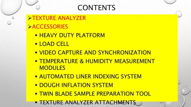 Texture analyzer and its accessories | PPTX | Video Production | Content Production