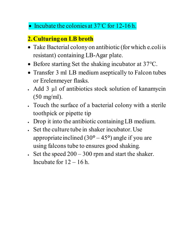 E.coli culturing on LB agar and LB broth (Practical) | DOCX | Chemistry ...