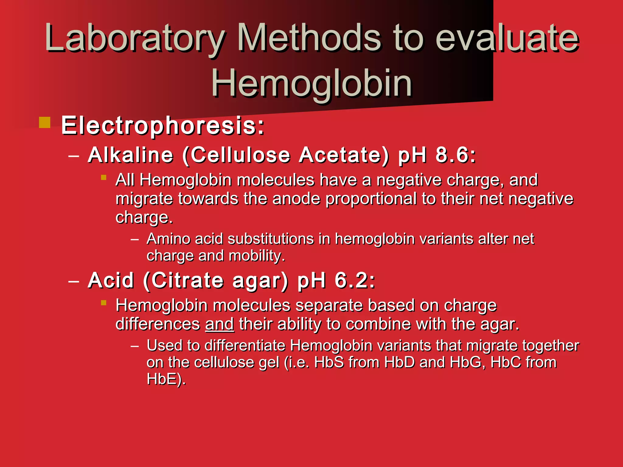 Hemoglobin Electrophoresis (Biochemistry) | PPT