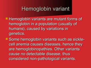 Hemoglobin Electrophoresis (Biochemistry) | PPT