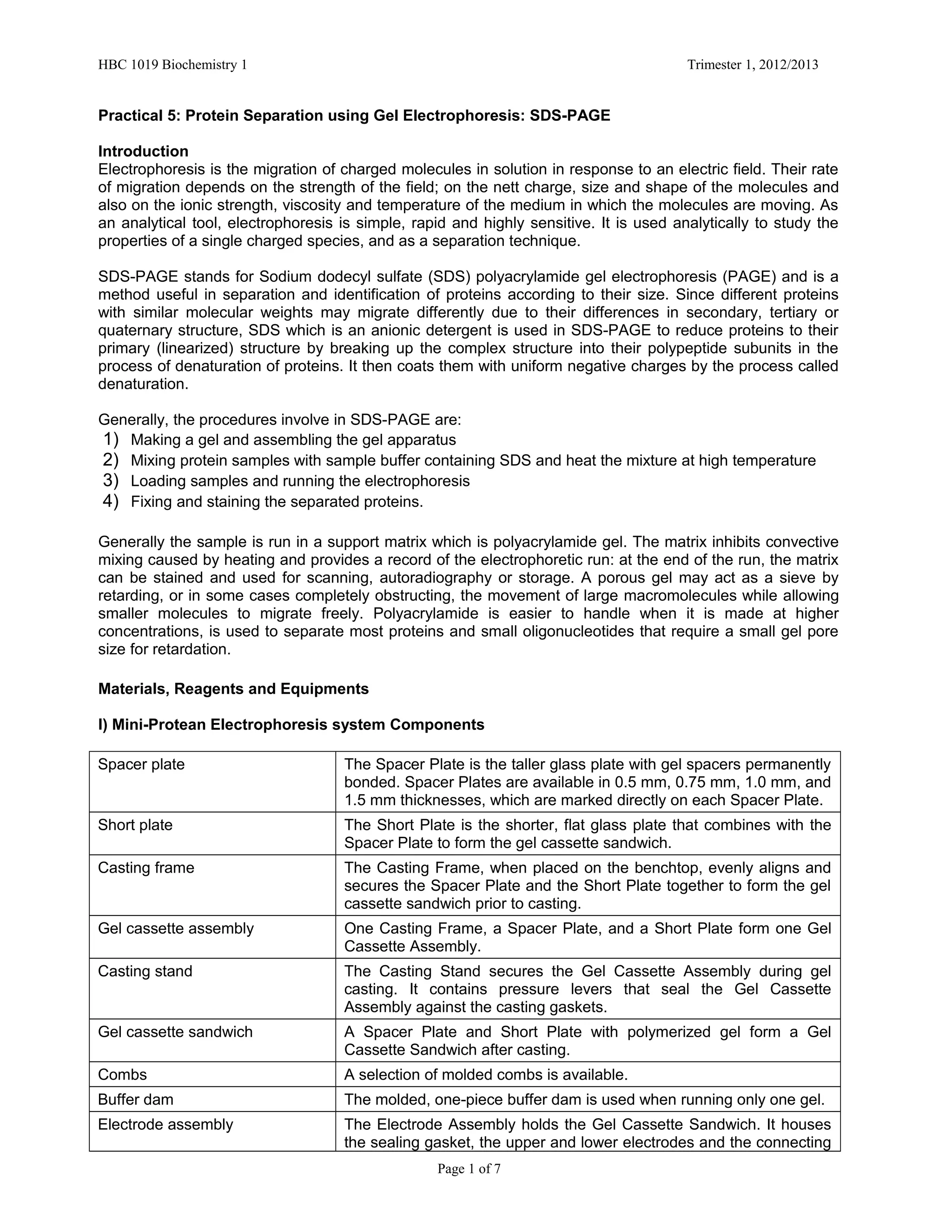 Practical 5 sds page | DOC