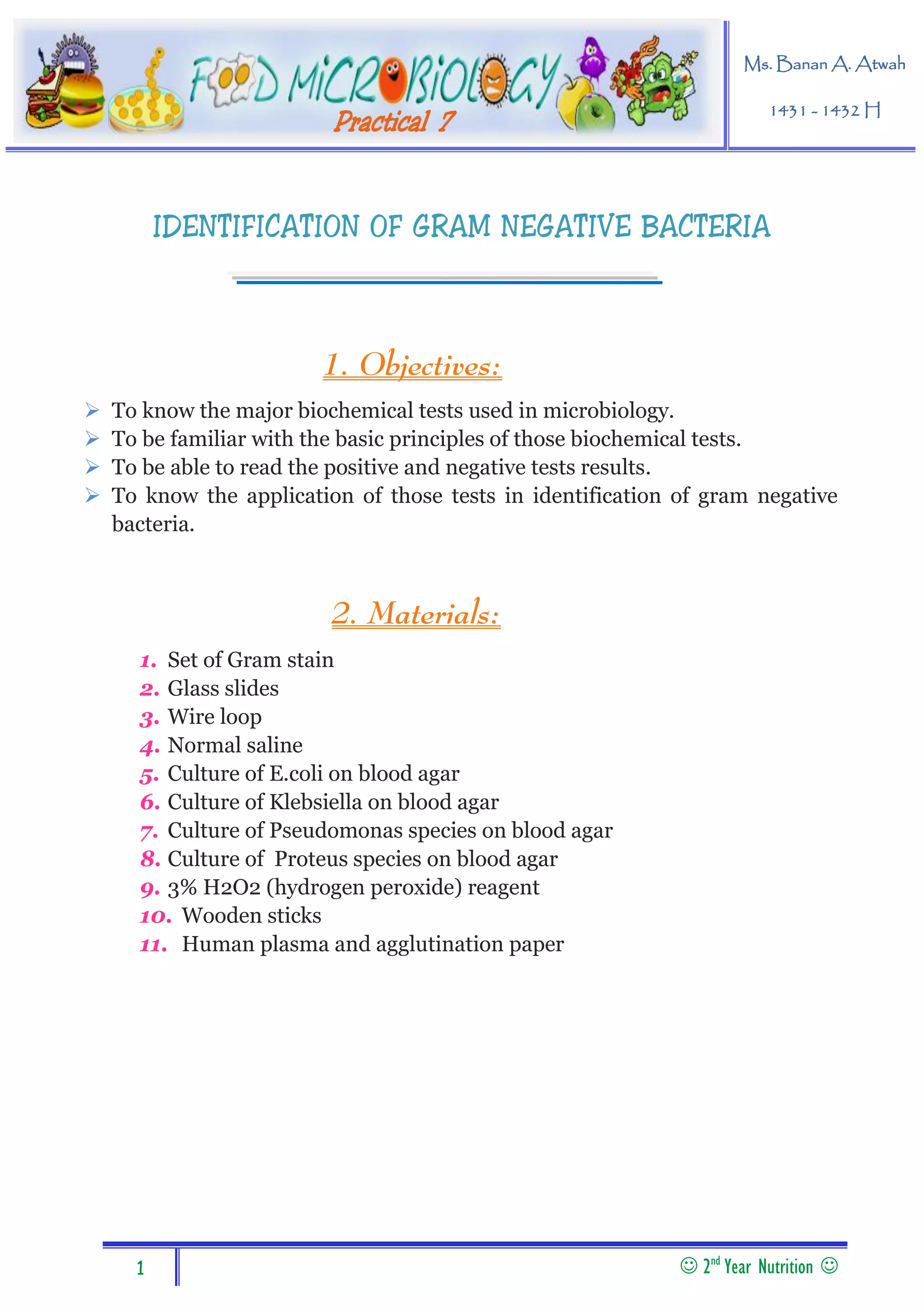 Identification_of_gram_-ve_bacteria | PDF | Chemistry | Science