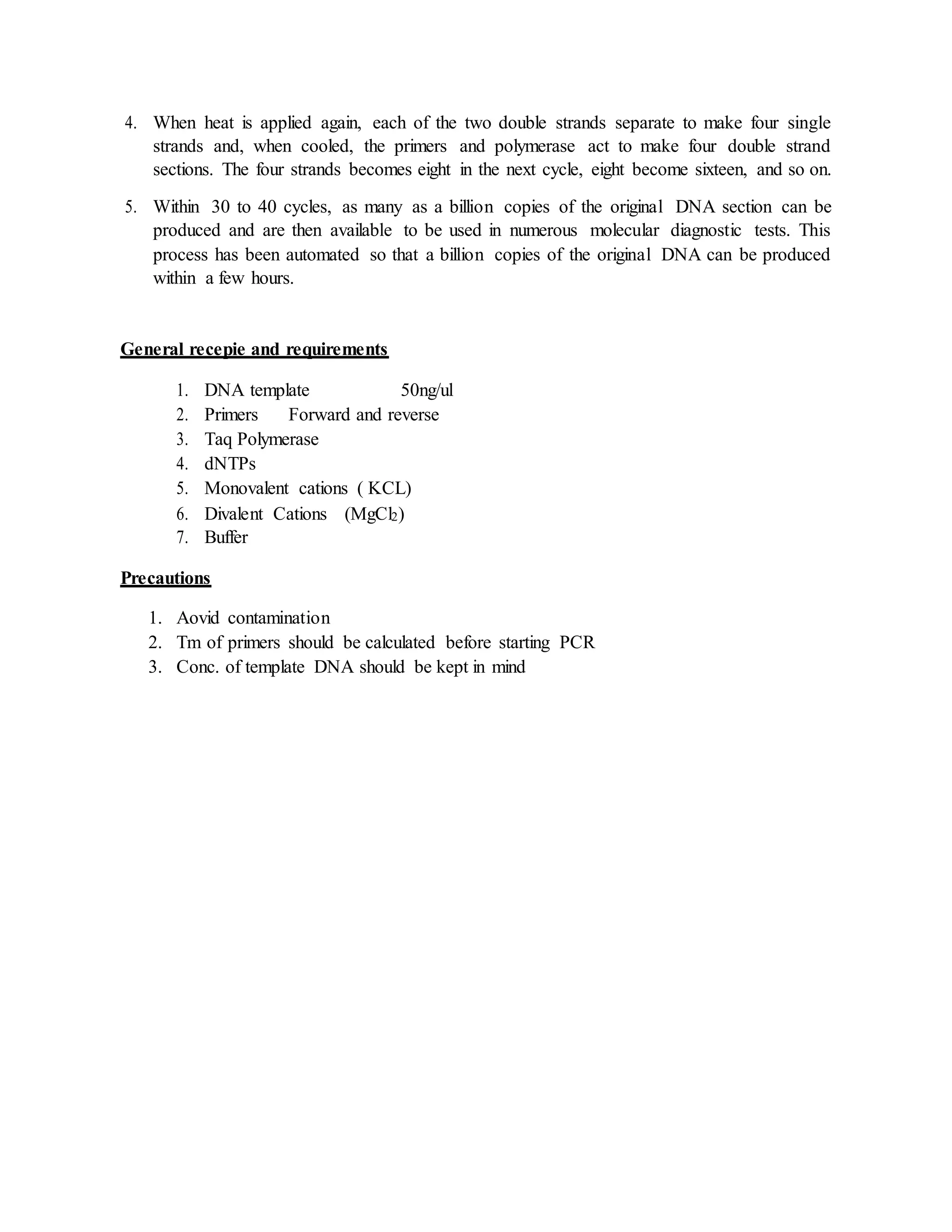 Polymerase Chain Reaction Practical | DOCX